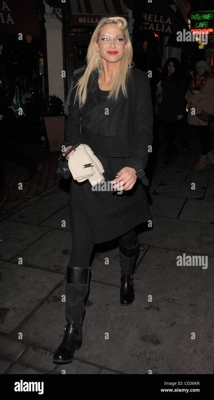 Sarah Harding leaving the Capital FM studios in Leicester Square ...