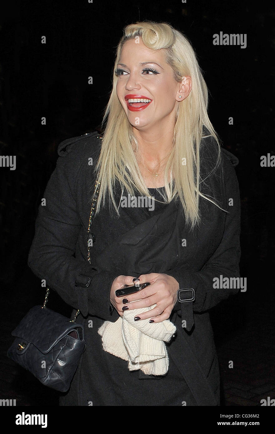Sarah Harding leaving the Capital FM studios in Leicester Square ...