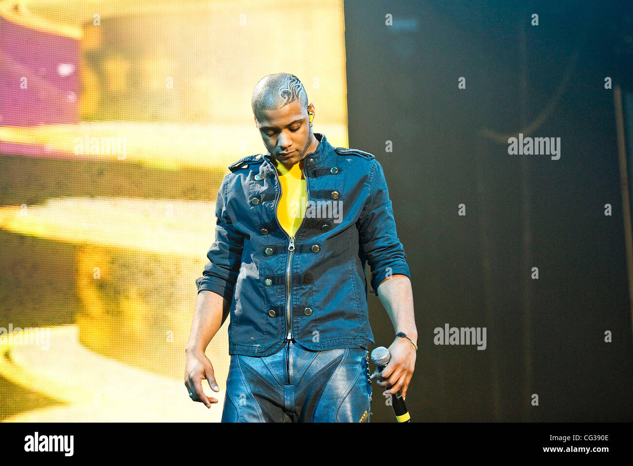 Jonathan Gill of JLS performing at Wembley Arena. London, England - 22. ...