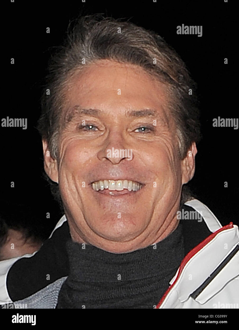 David Hasselhoff leaves the New Wimbledon Theatre, having performed in ...