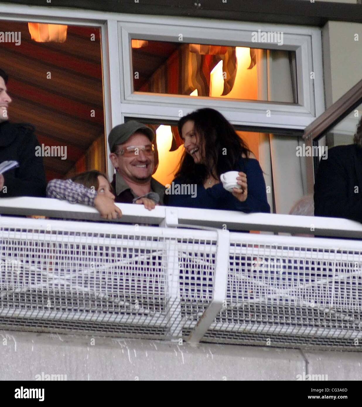 Bono with his wife Ali Hewson and their family at Leopardstown Races in ...