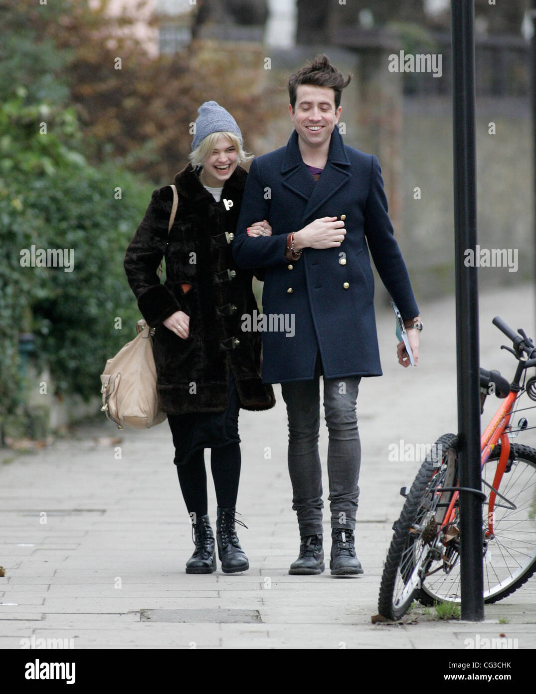 Pixie Geldof and Nick Grimshaw walking around Primrose Hill in north ...