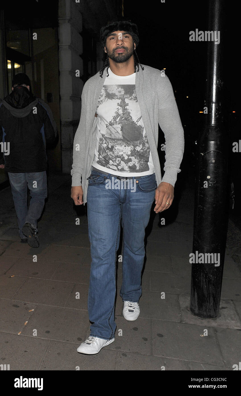 David Haye arriving at Nobu Berkeley restaurant. London, England - 04. ...