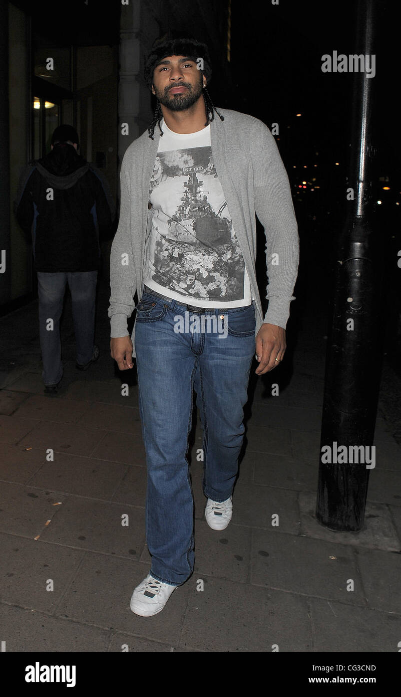 David Haye arriving at Nobu Berkeley restaurant. London, England - 04. ...
