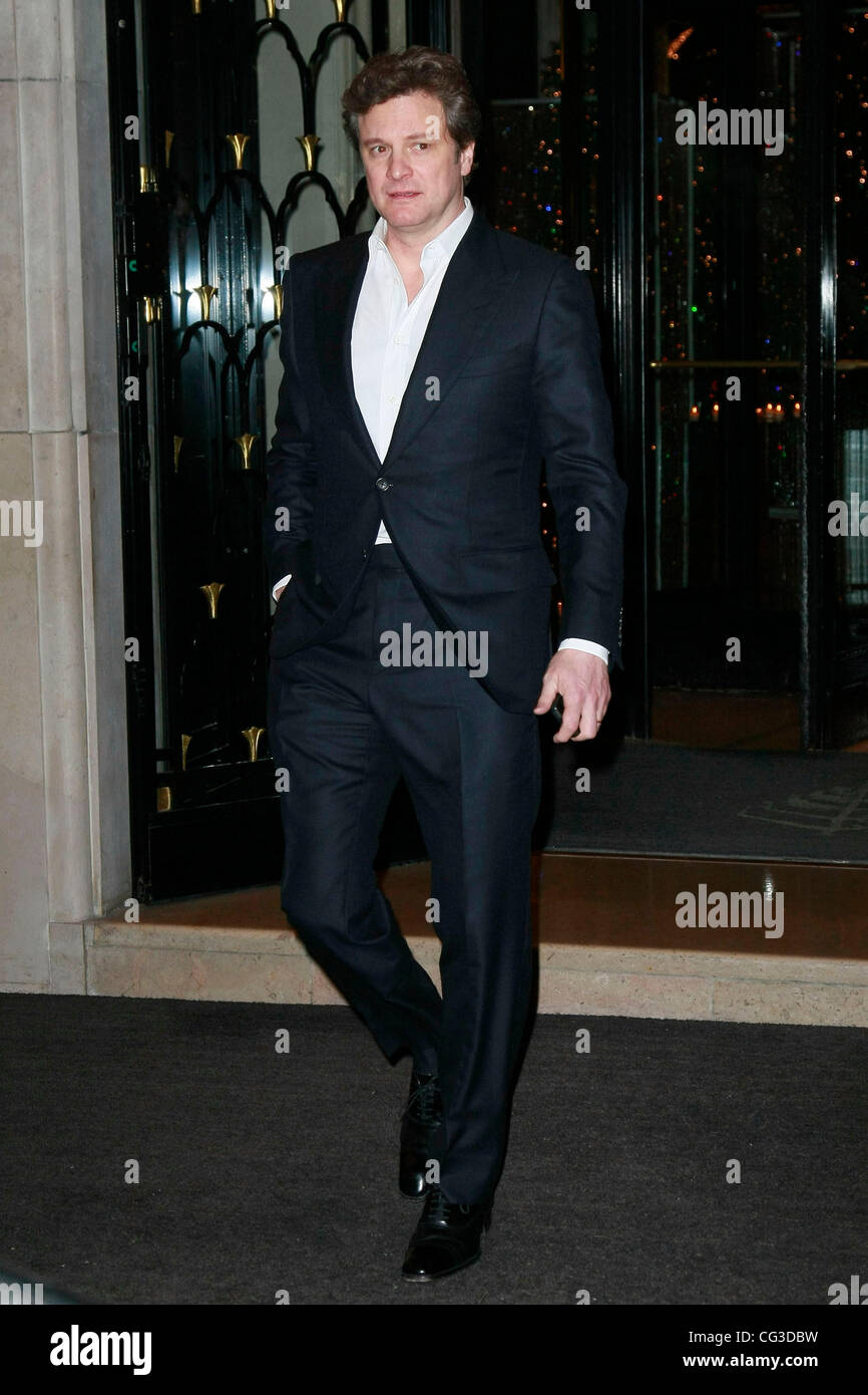 Colin Firth leaving his hotel and heading to Canal+ television studios ...