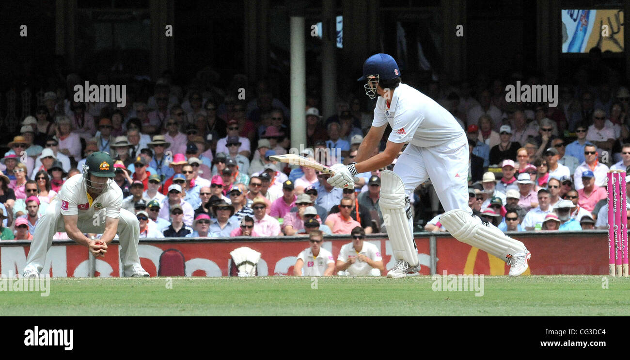 Alastair Cook of England, on day three of the fifth Ashes cricket Test ...