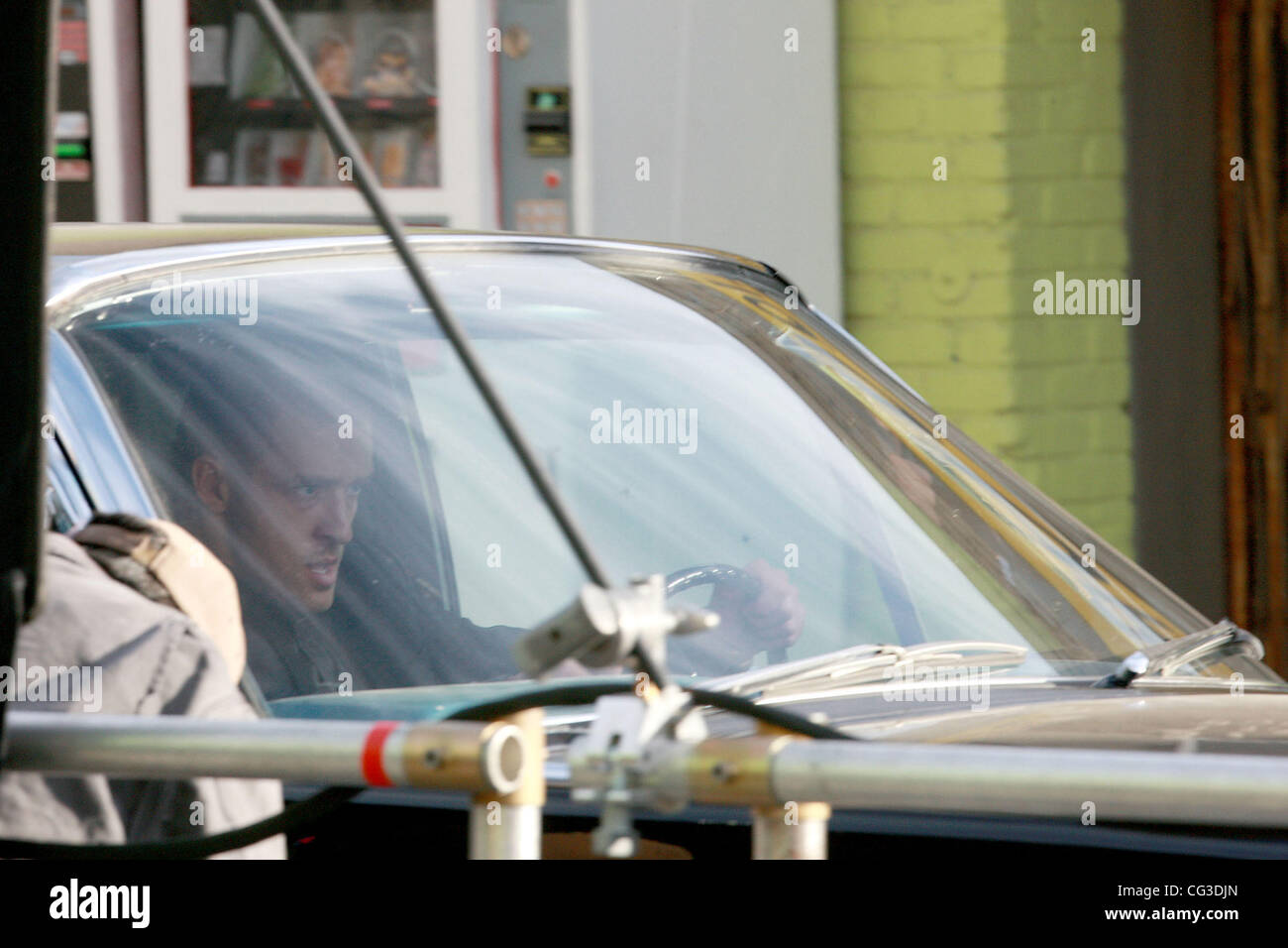 Justin Timberlake in a driving scene on the movie set of 'Now' in ...