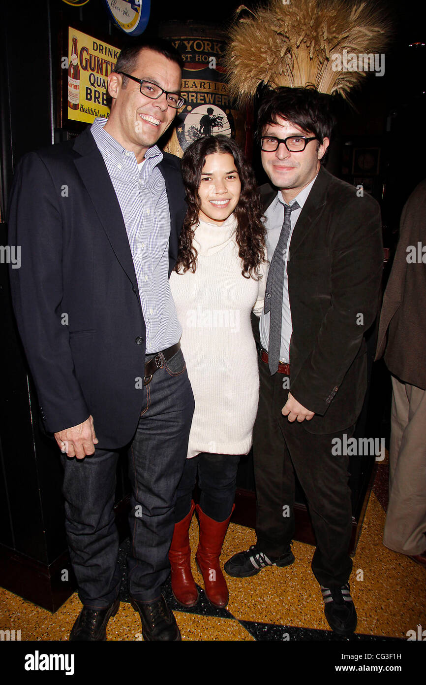 Adam Bock, America Ferrera and Trip Cullman Afterparty for Playwrights ...