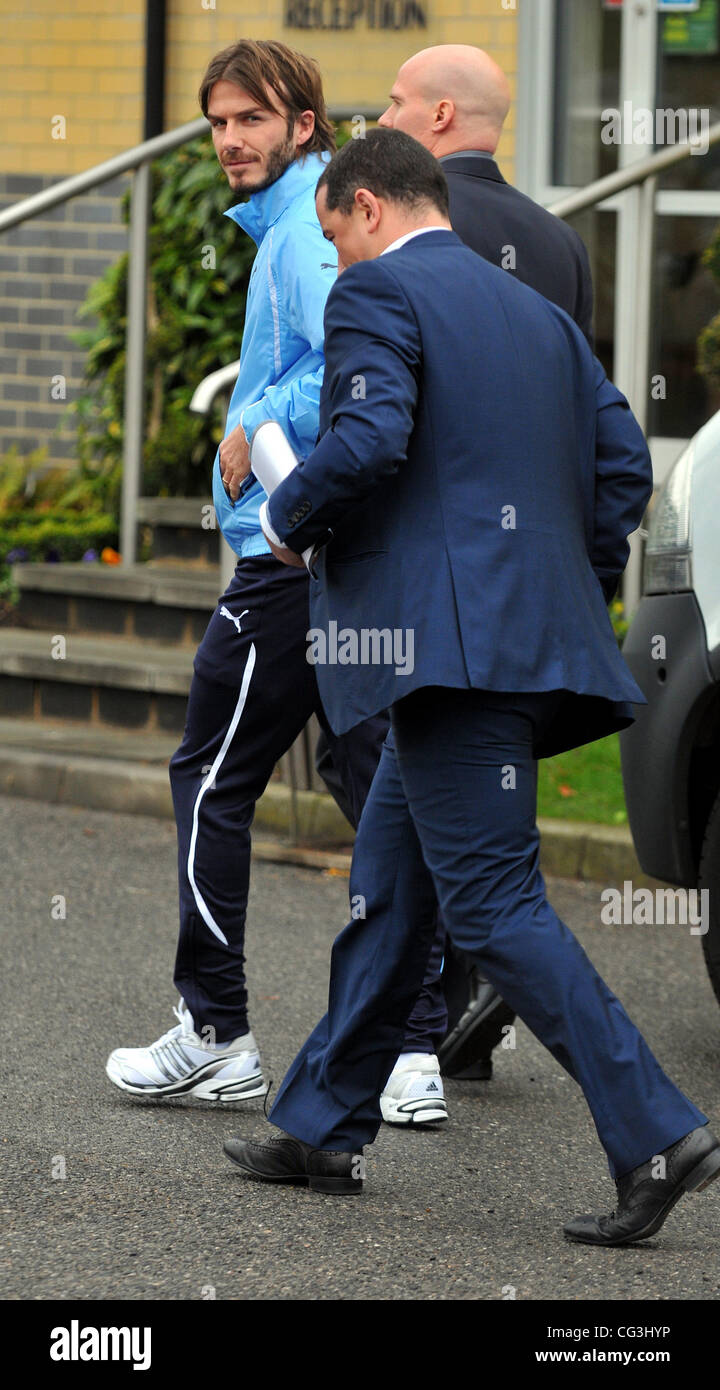 David Beckham arriving at Tottenham Hotspur's training ground Essex ...