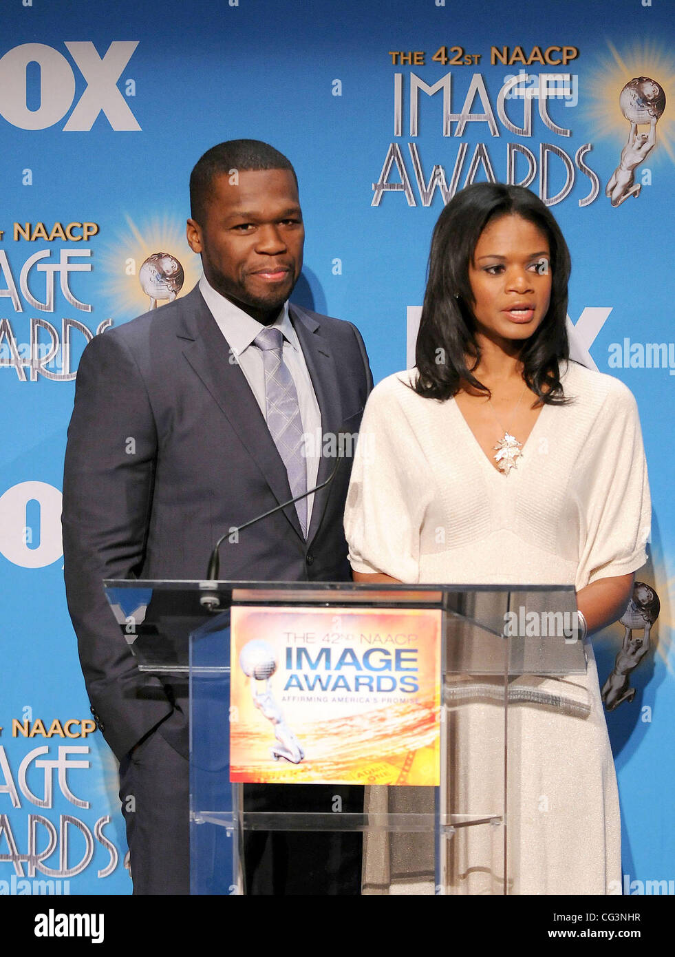 Curtis Jackson aka 50 Cent and Kimberly Elise 42nd Annual Image Awards ...