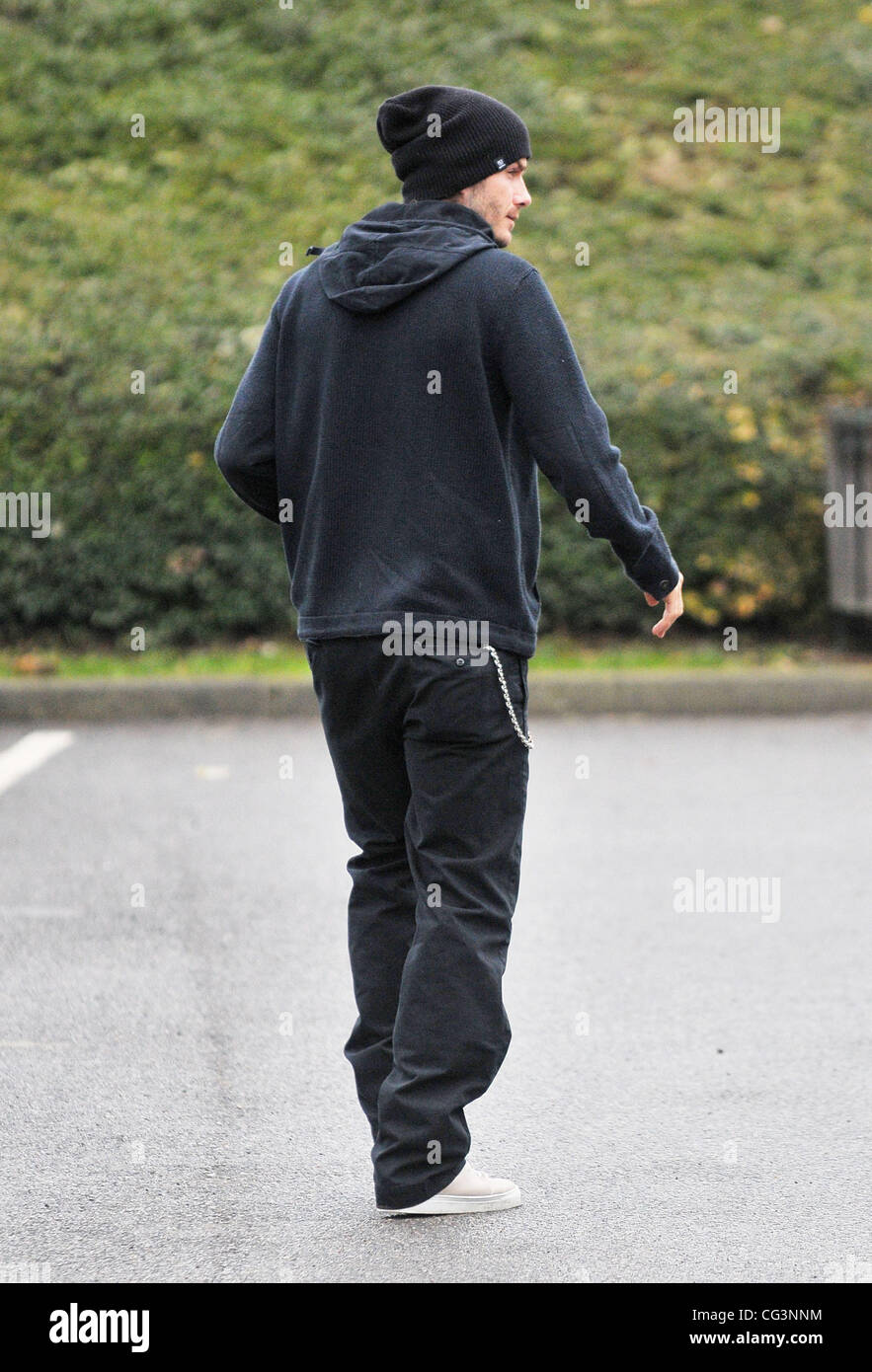 David Beckham arriving at Tottenham Hotspur's training ground London ...