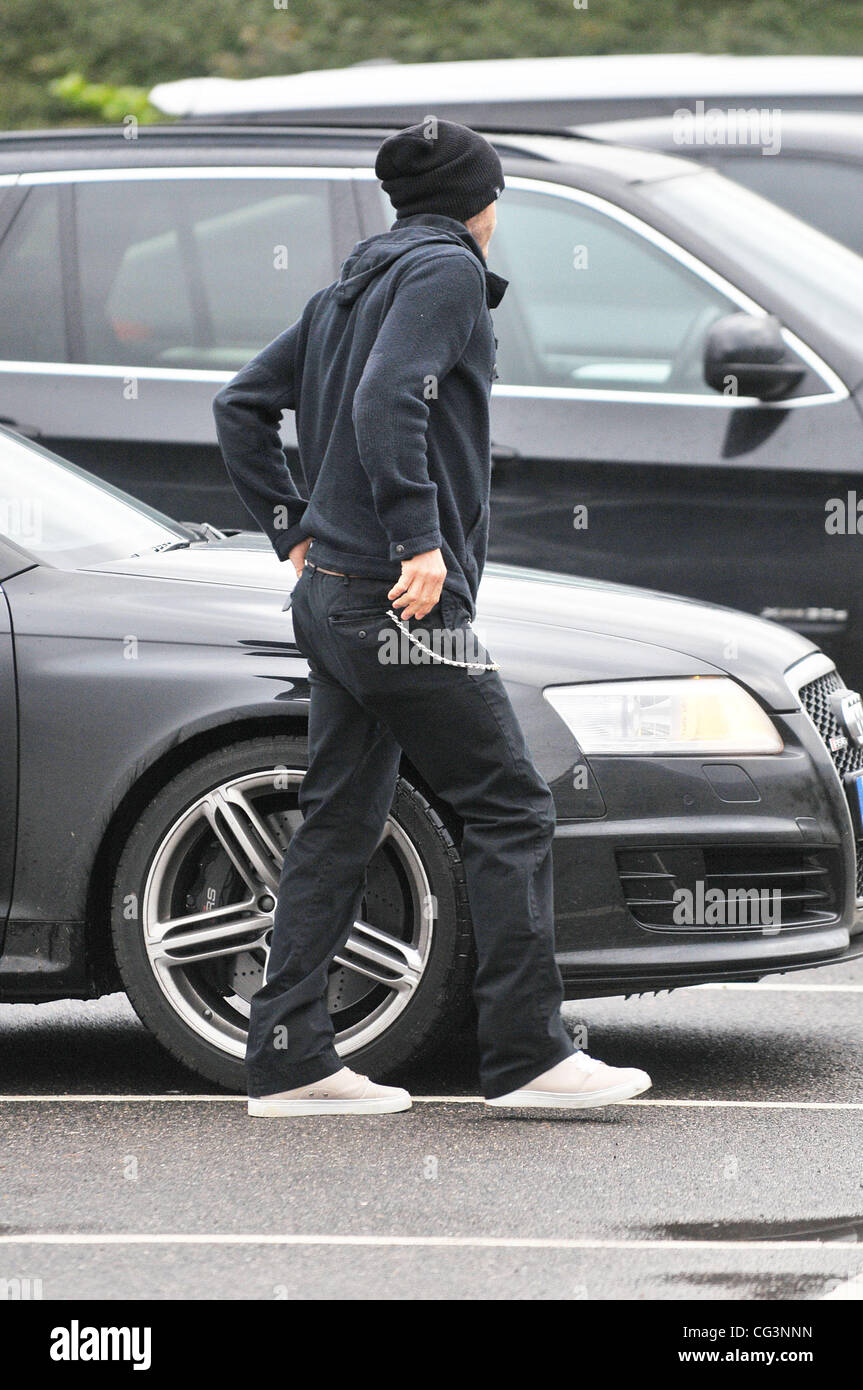 David Beckham arriving at Tottenham Hotspur's training ground London ...