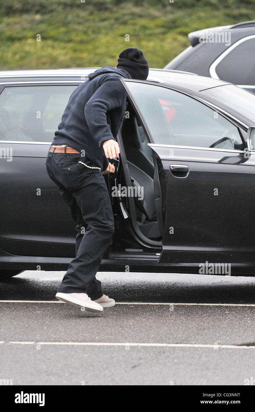 David Beckham arriving at Tottenham Hotspur's training ground London ...
