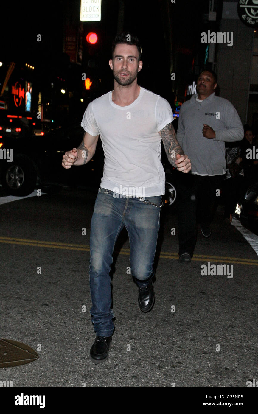 Adam Levine on the set of Maroon 5’s upcoming music video “Never Gonna ...