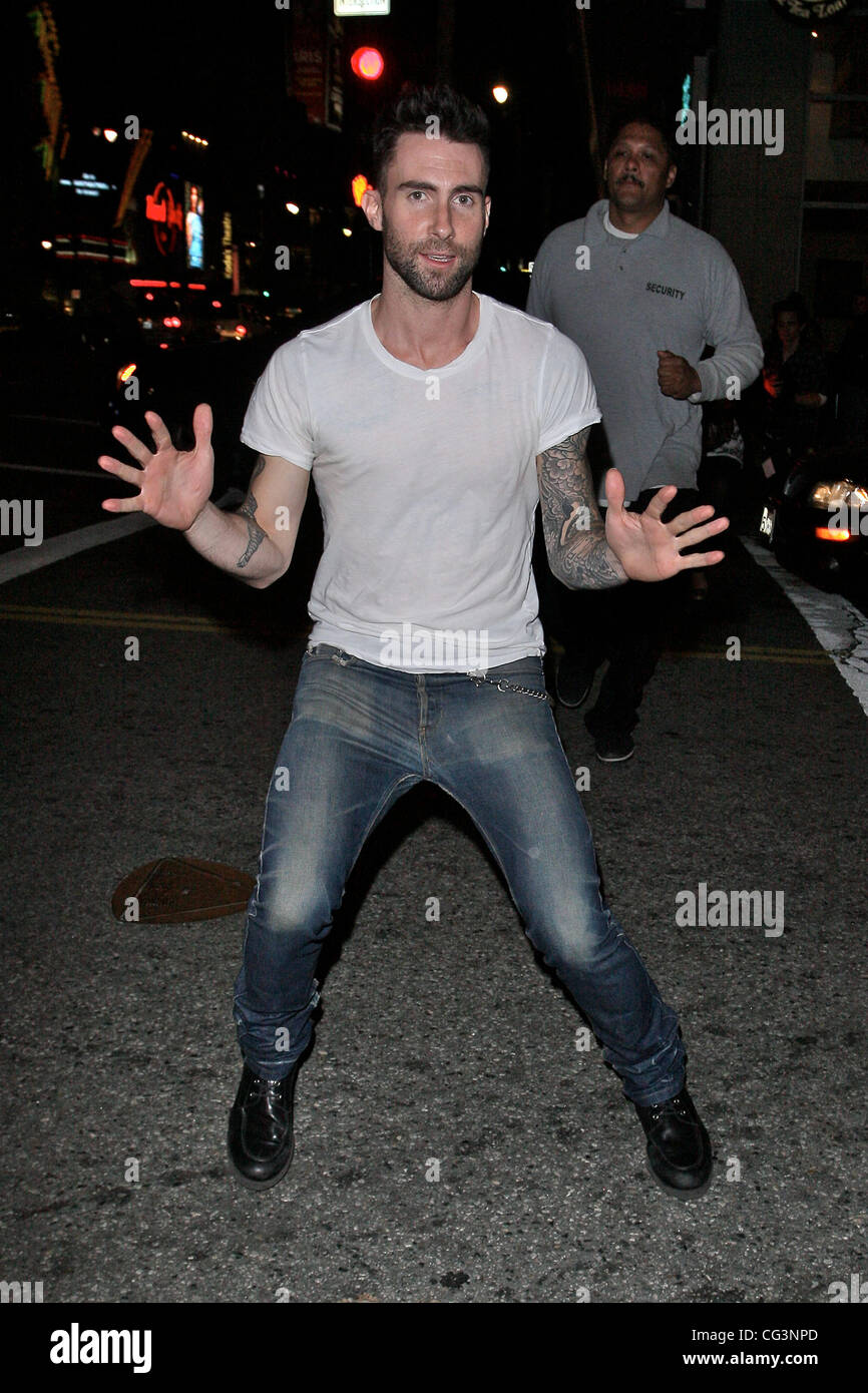 Adam Levine on the set of Maroon 5’s upcoming music video “Never Gonna ...