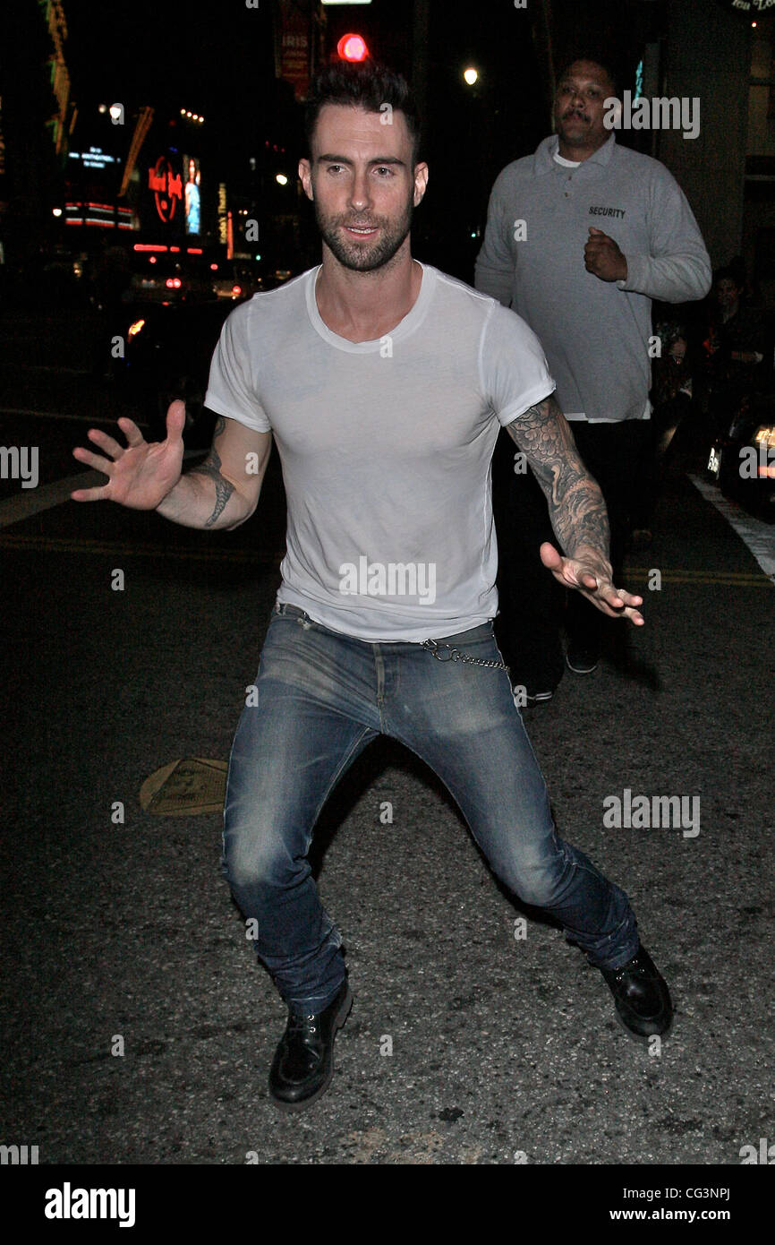 Adam Levine on the set of Maroon 5’s upcoming music video “Never Gonna ...