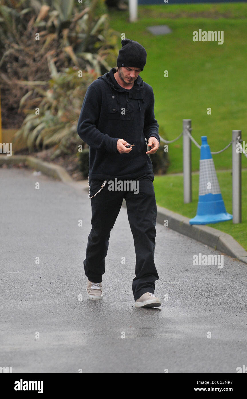 David Beckham arriving at Tottenham Hotspur's training ground London ...