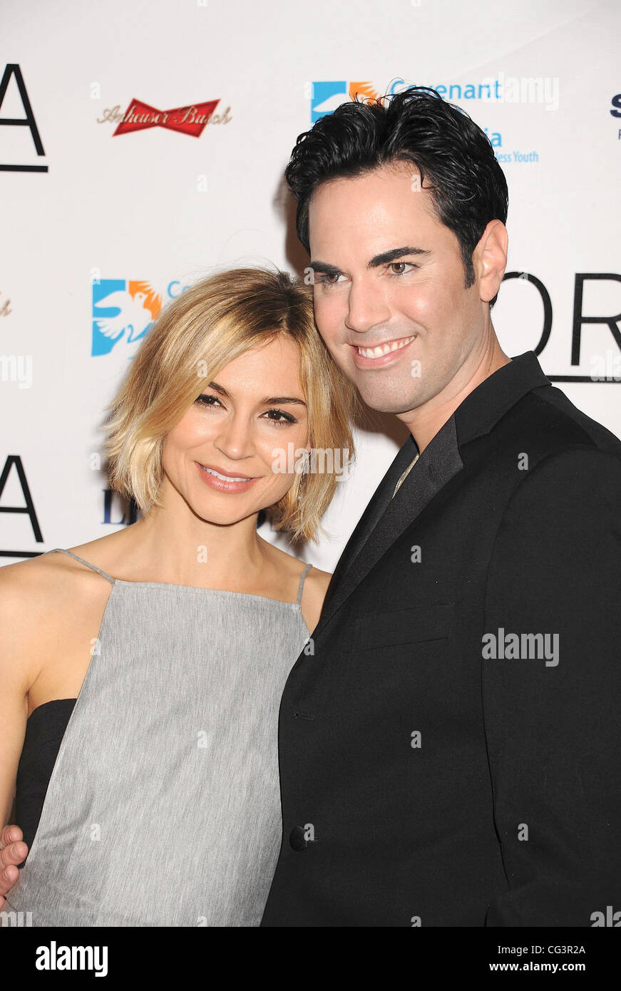 Samaire Armstrong and Scott Vincent Borba Celebrity esthetician Scott-Vincent Borba book launch ...