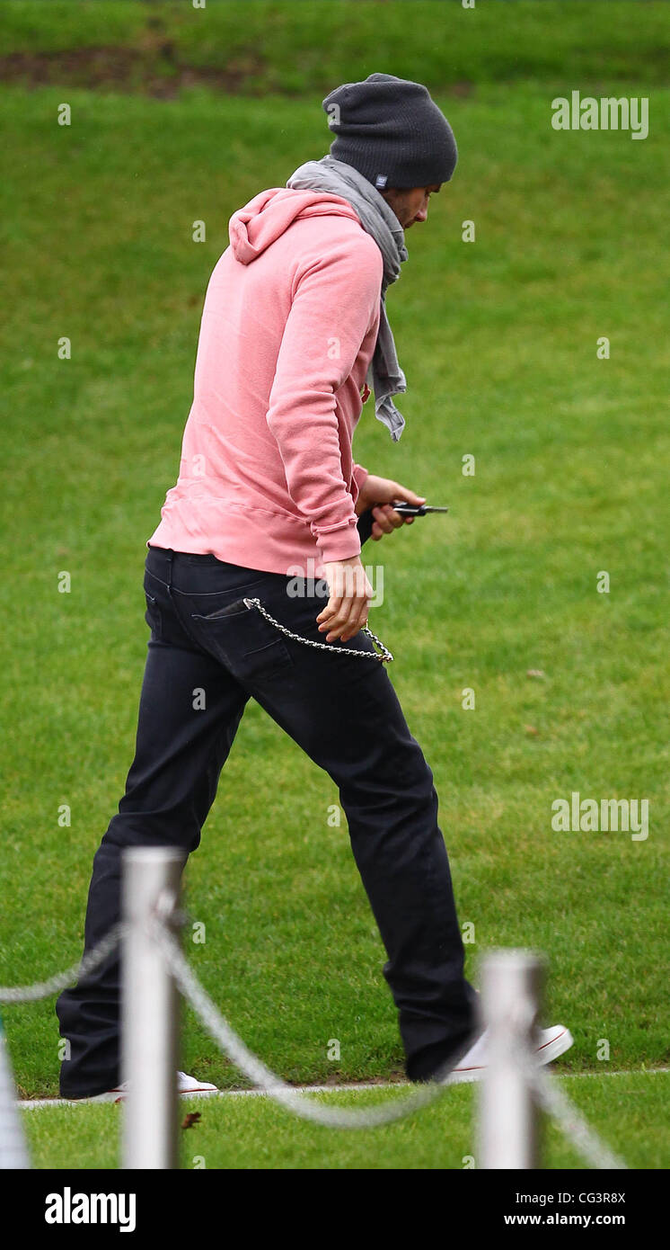 David Beckham arriving at the Tottenham Hotspur training ground Essex ...