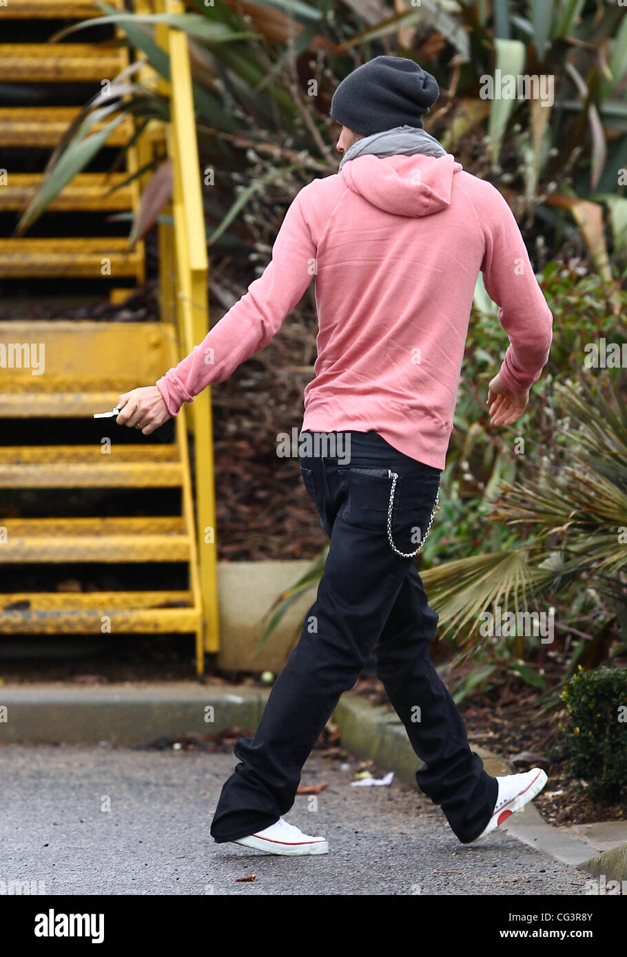 David Beckham arriving at the Tottenham Hotspur training ground Essex ...
