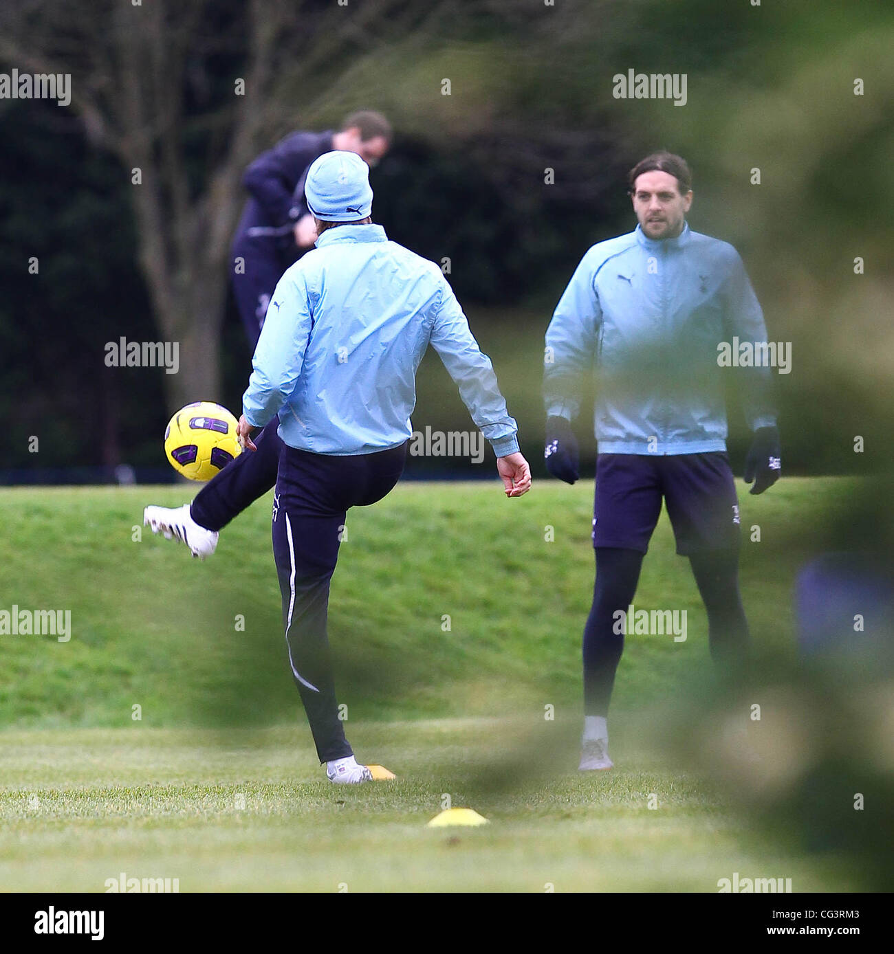 David Beckham trains with the Tottenham Hotspur football team at their ...