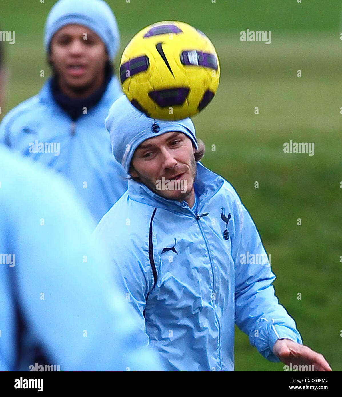 David Beckham trains with the Tottenham Hotspur football team at their ...