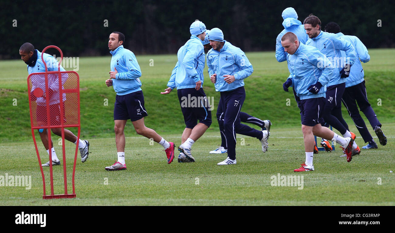 David Beckham trains with the Tottenham Hotspur football team at their ...