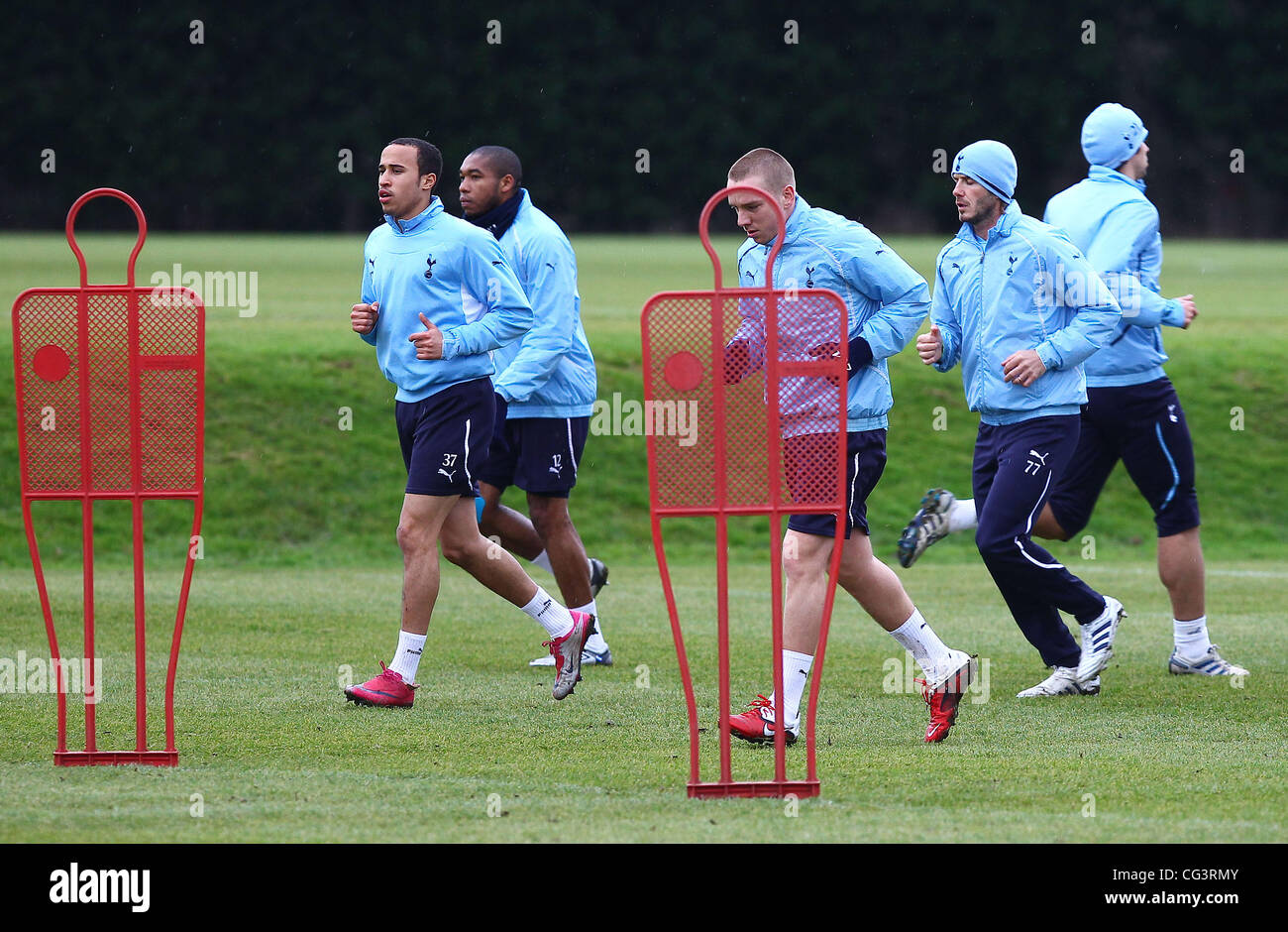 David Beckham trains with the Tottenham Hotspur football team at their ...