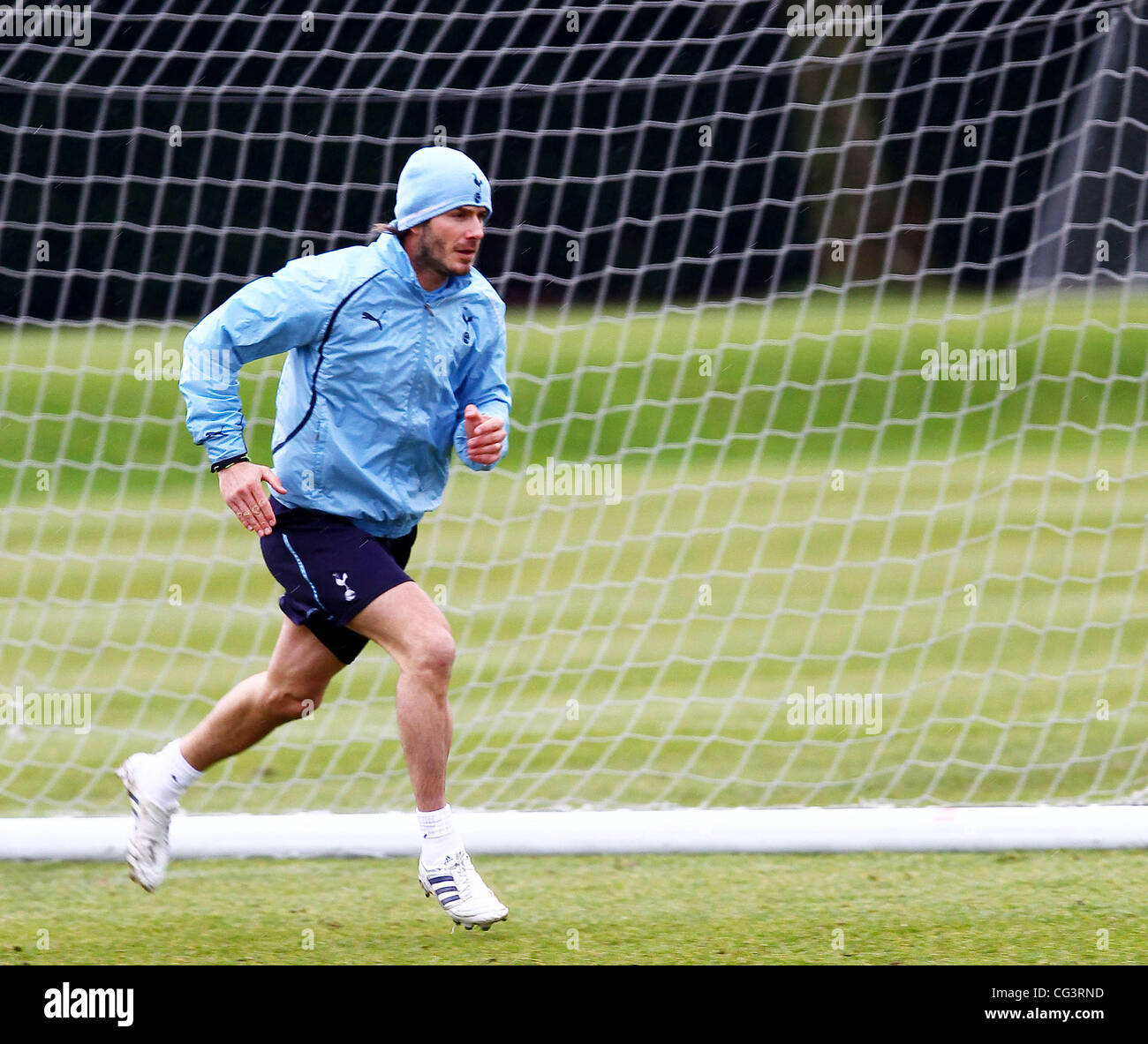 David Beckham trains with the Tottenham Hotspur football team at their ...