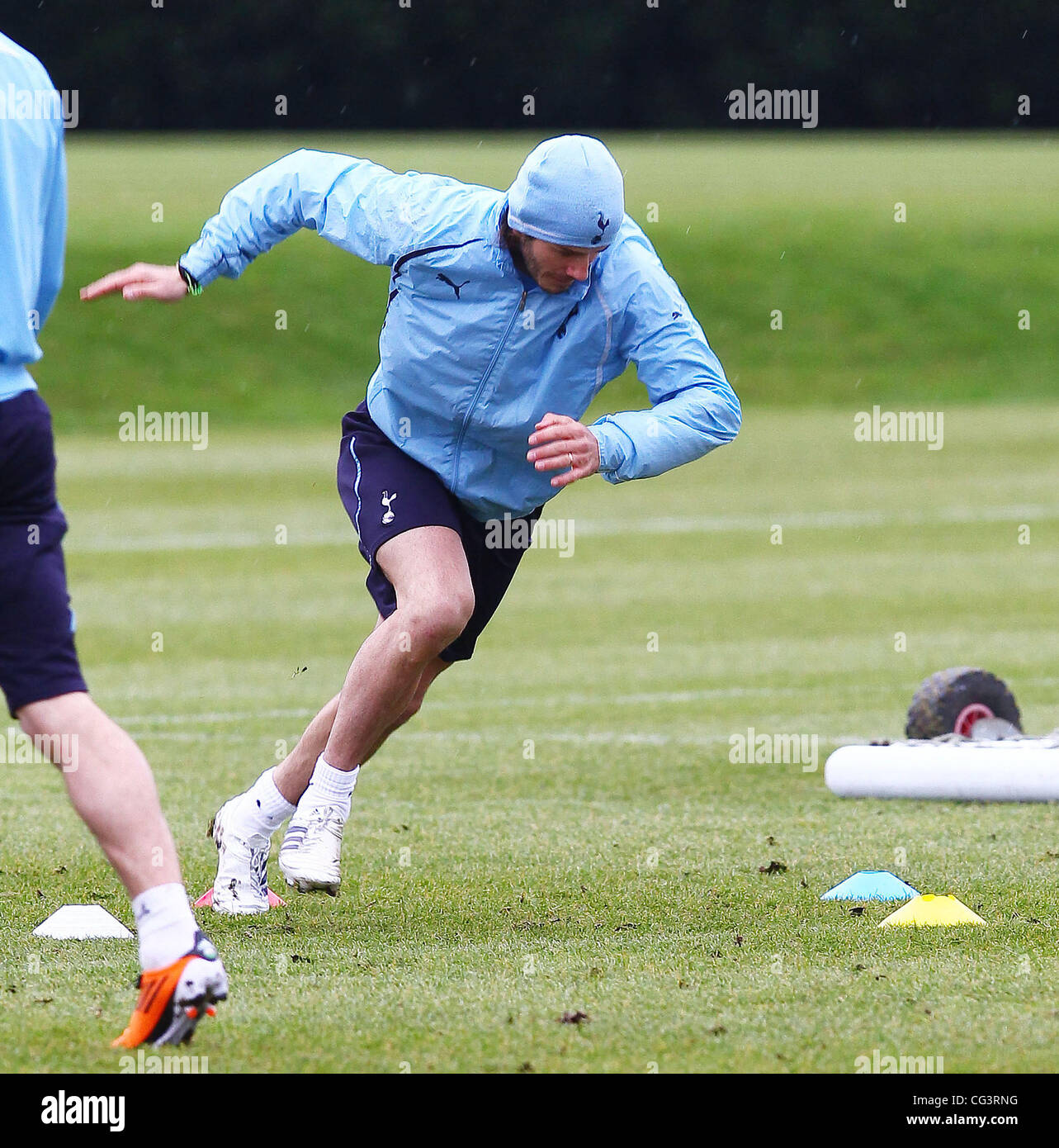 David Beckham trains with the Tottenham Hotspur football team at their ...