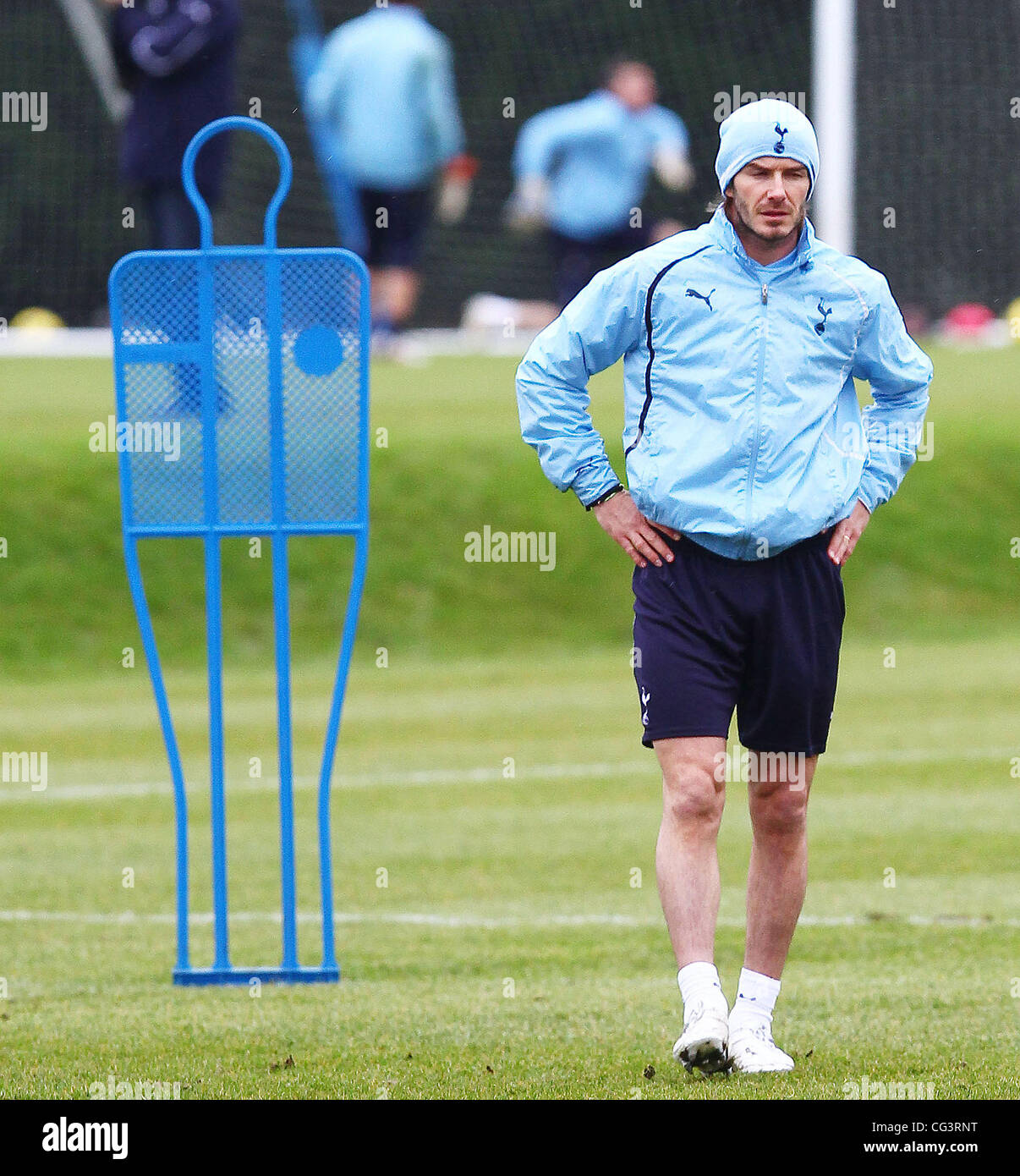 David Beckham trains with the Tottenham Hotspur football team at their ...