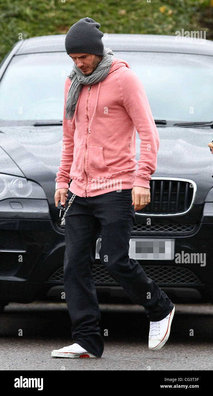 David Beckham leaving after training with Tottenham Hotspur London ...