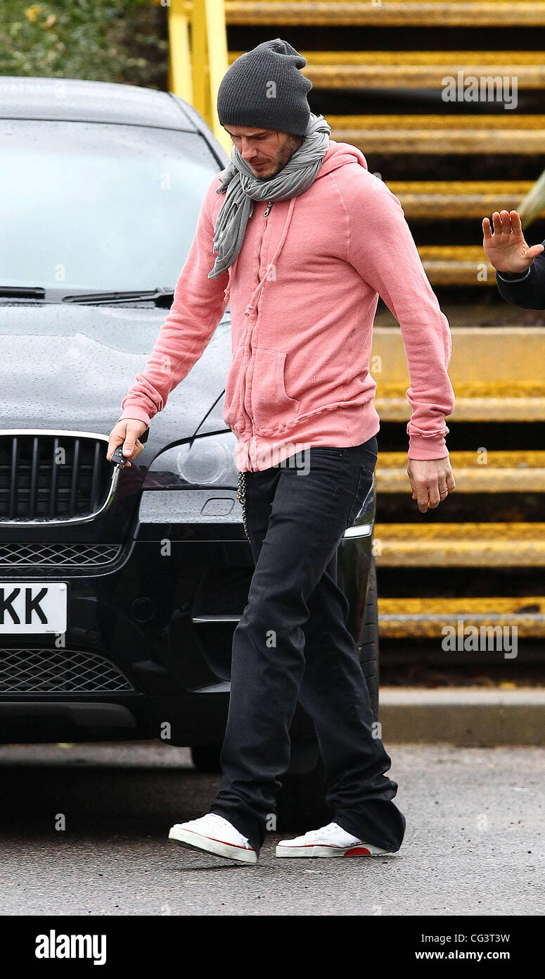 David Beckham leaving after training with Tottenham Hotspur London ...