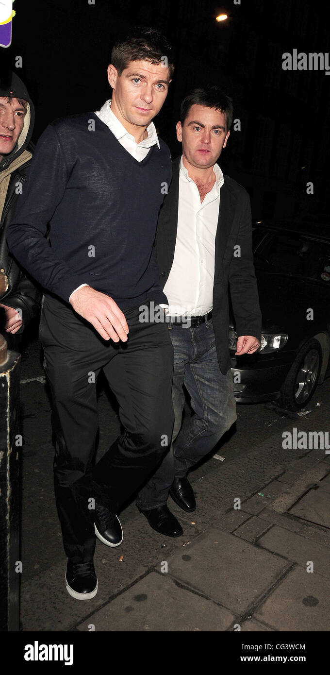 Steven Gerrard leaving Nobu restaurant London, England - 15.01.11 Stock ...