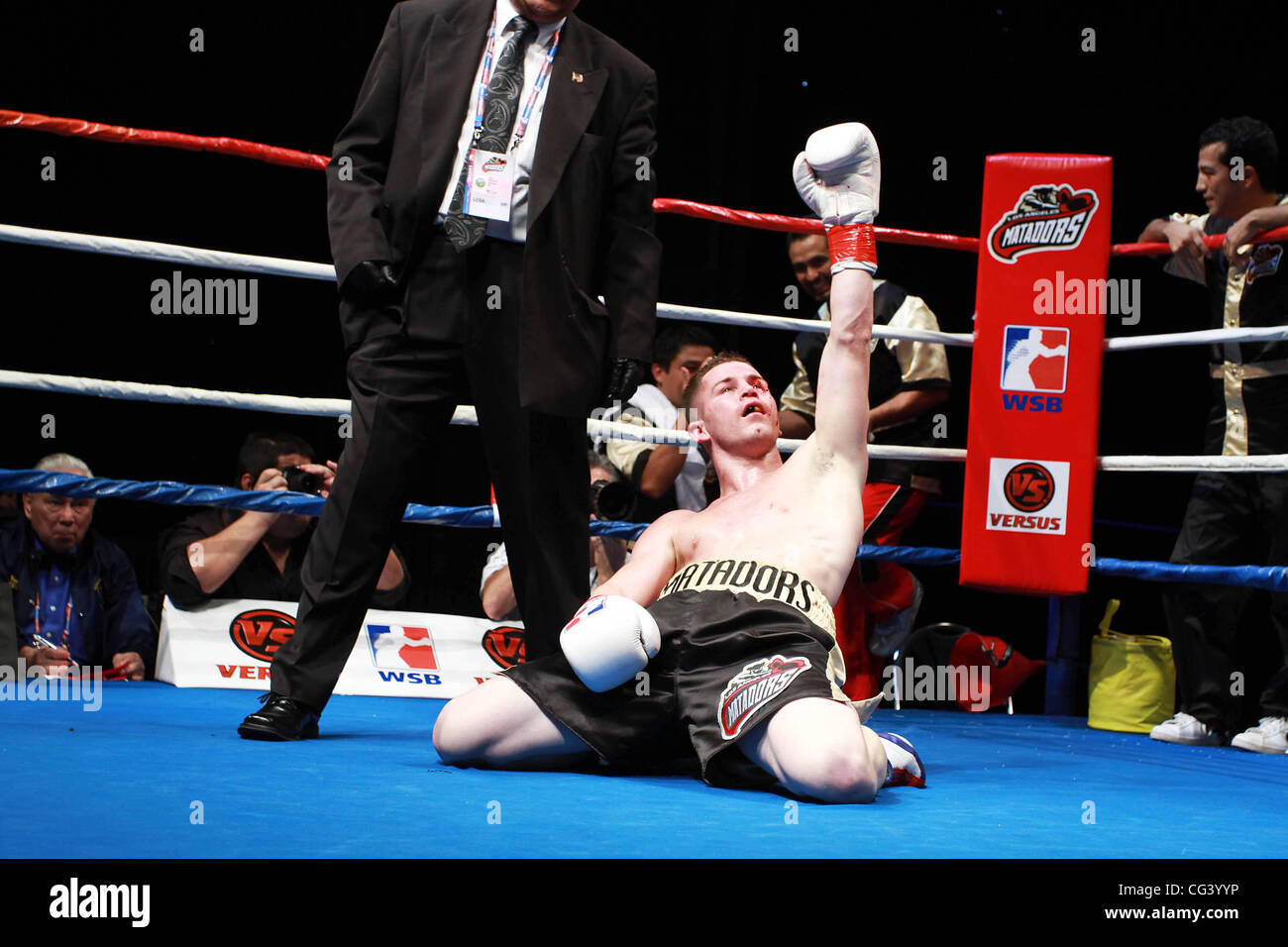 LA Matador Eric Fowler (black trunks) wins his bout over Memphis Force ...
