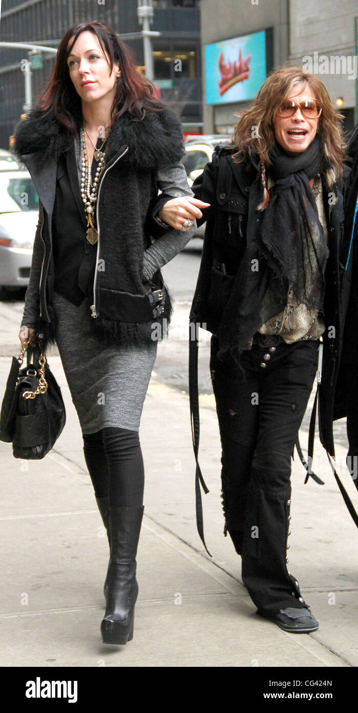 Steven Tyler Celebrities outside the Ed Sullivan Theater for 'The David ...