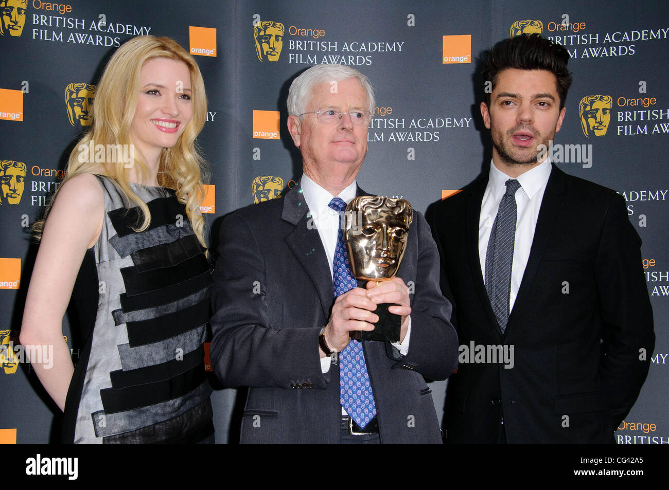 Talulah Riley, Chairman of the Academy Tim Corrie (centre) and Dominic ...