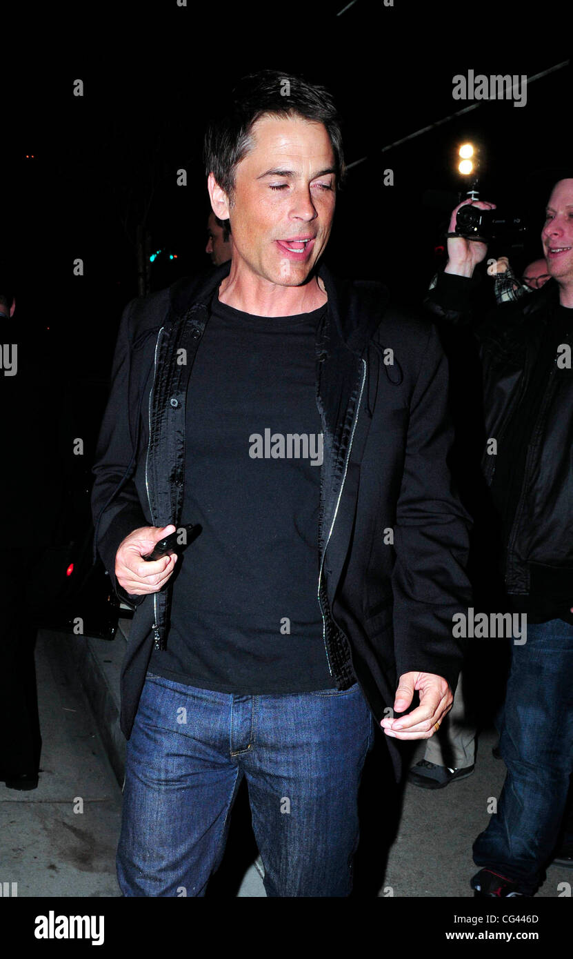 Rob Lowe leaving BOA Steakhouse restaurant in Hollywood. Los Angeles ...