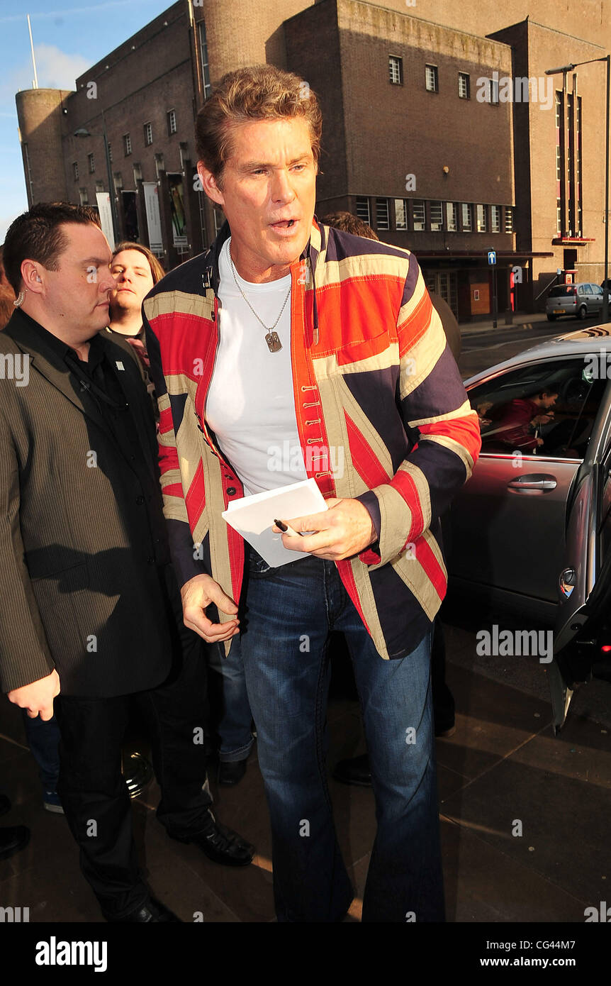 David Hasselhoff leaving his hotel ahead of the 'Britain's Got Talent ...