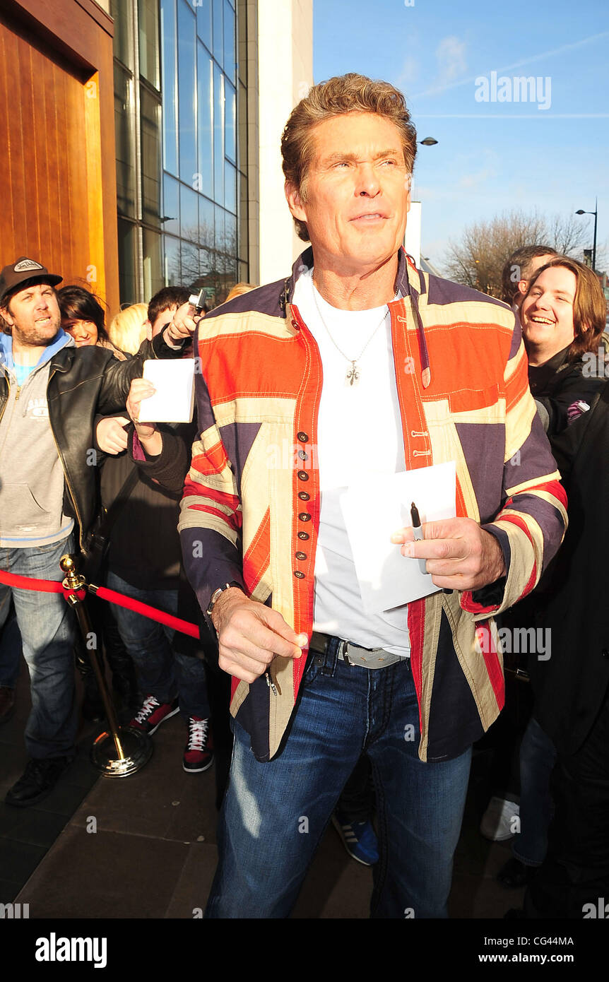 David Hasselhoff leaving his hotel ahead of the 'Britain's Got Talent ...