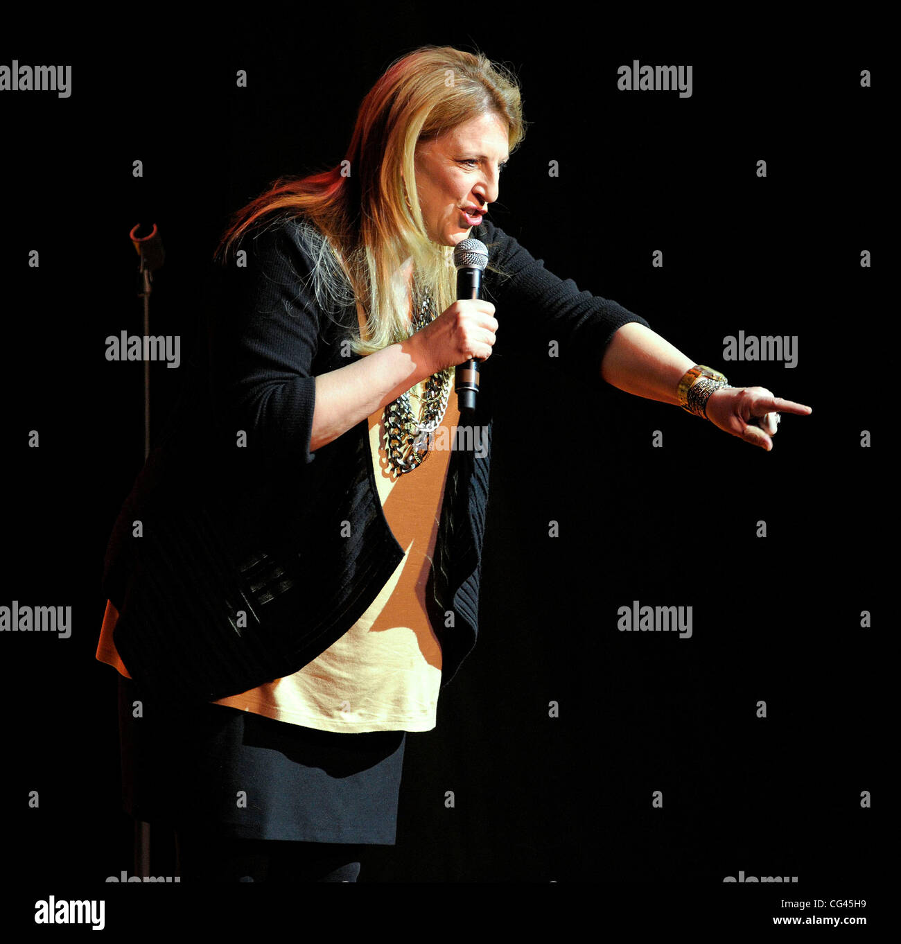 American stand-up comedien, Lisa Lampanelli, on stage at Massey Hall ...