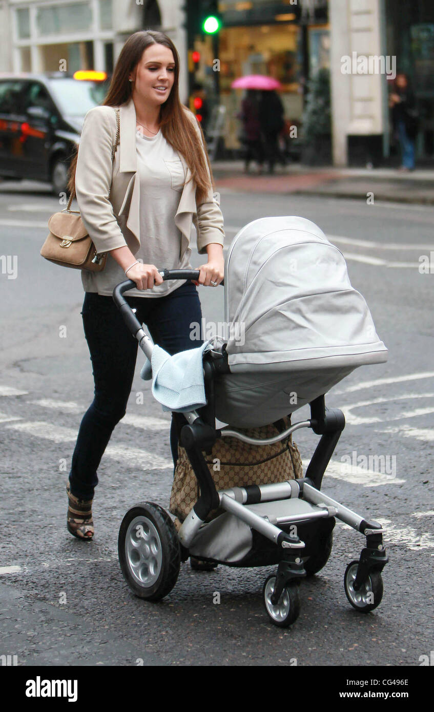 Danielle Lloyd visits a hair salon with son Archie London. England - 26 ...
