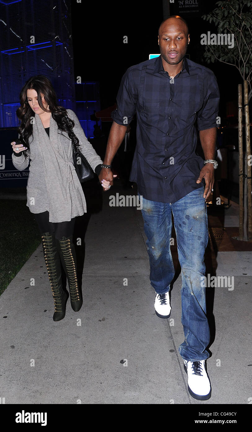Lamar odom khloe kardashian leave hi-res stock photography and images ...