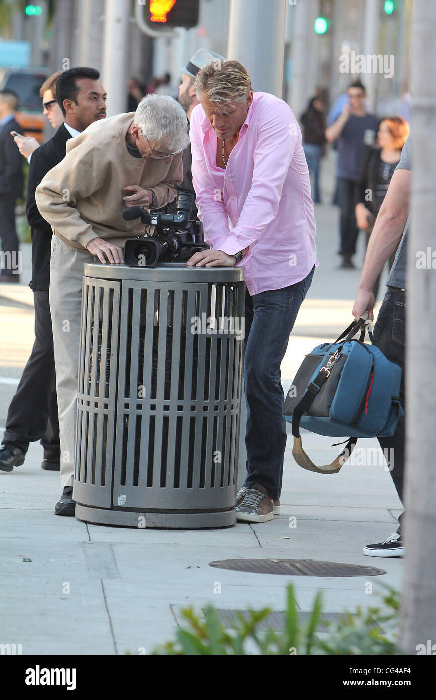Dolph Lundgren during filming of an interview on Rodeo Drive. Los ...