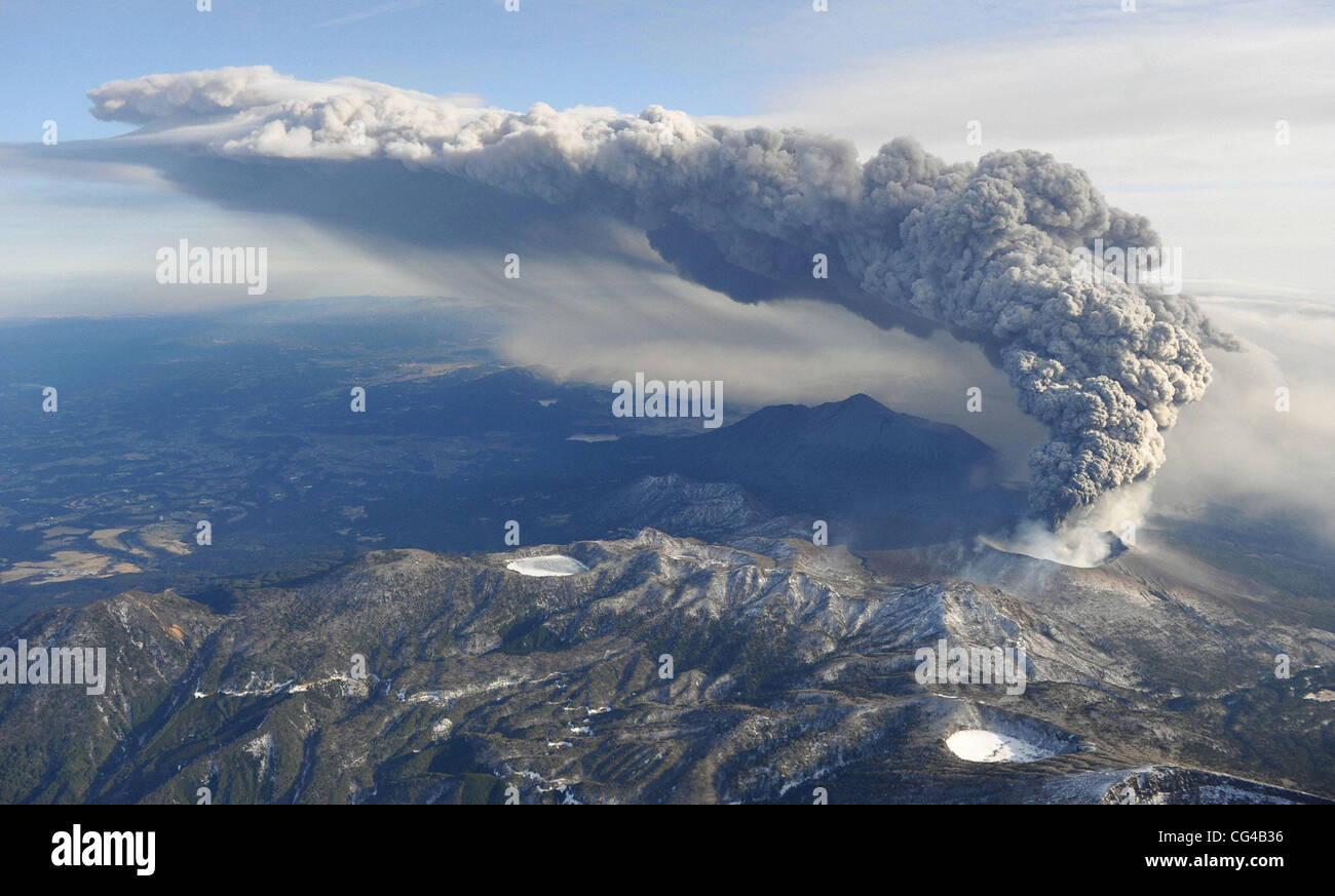 Photos taken from a new Kyodo helicopter show the volcanic eruption of ...