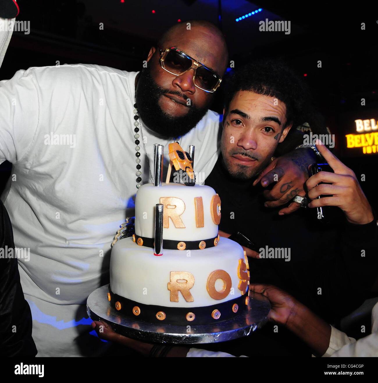 Rick Ross attend Rick Ross and Stevie J's birthday party at club Play ...