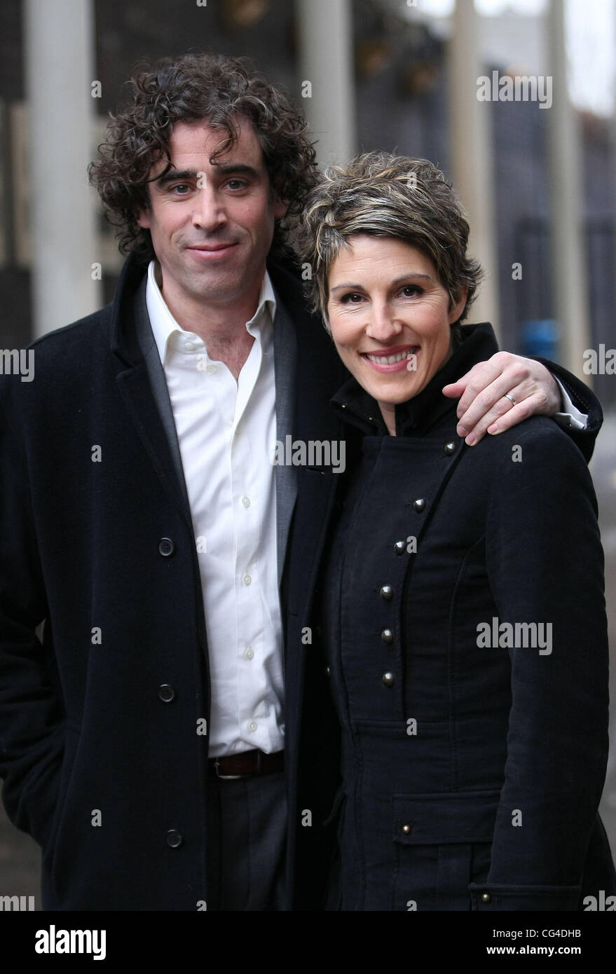 Stephen Mangan and Tamsin Greig at the ITV studios London, England - 31 ...