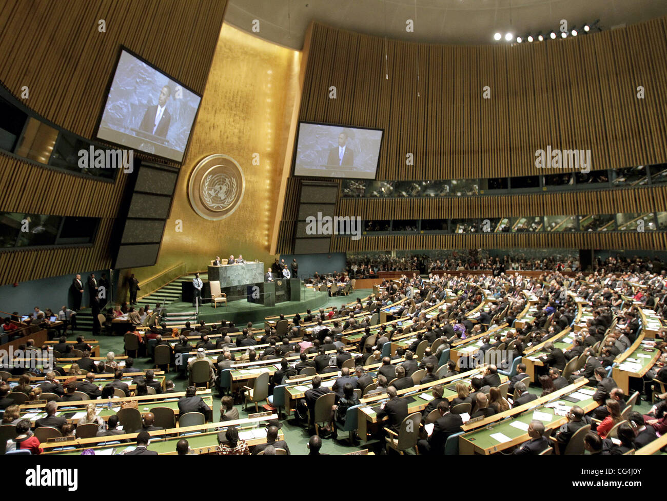 U.S. President Barack Obama on stage 65th Session of the United Nations ...