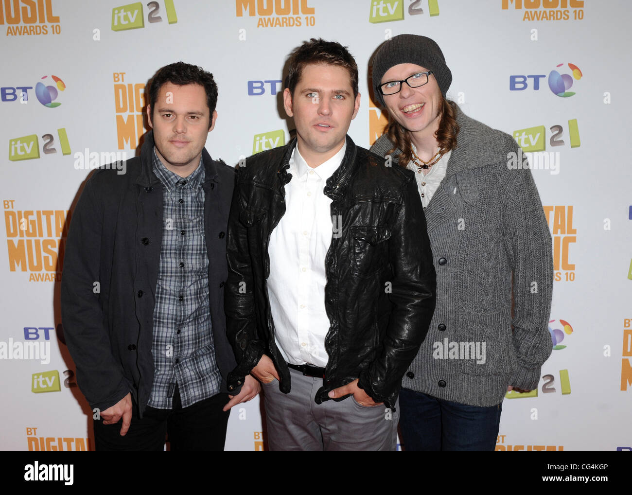 Peter Ellard, Roy Stride and Greg Churchouse of Scouting For Girls BT ...