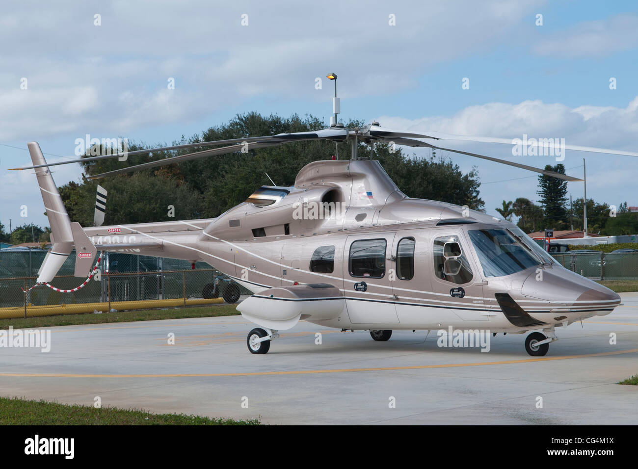 Miami Dolphins owner Steve Ross' helicopter on the heli-pad The Orange ...